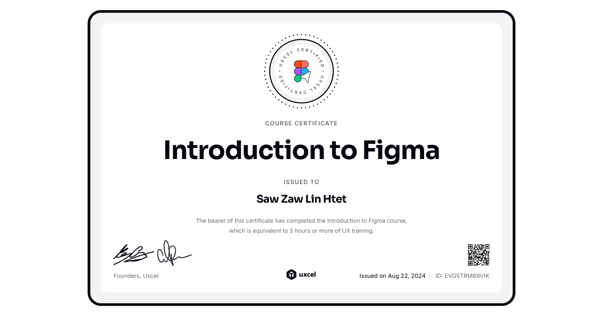 Uxcel Course Certificate of Completion | Uxcel